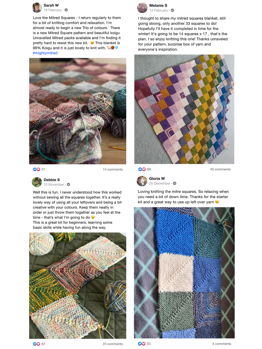 Mitred Square Blanket | Knitting Pattern – Unravelled Store